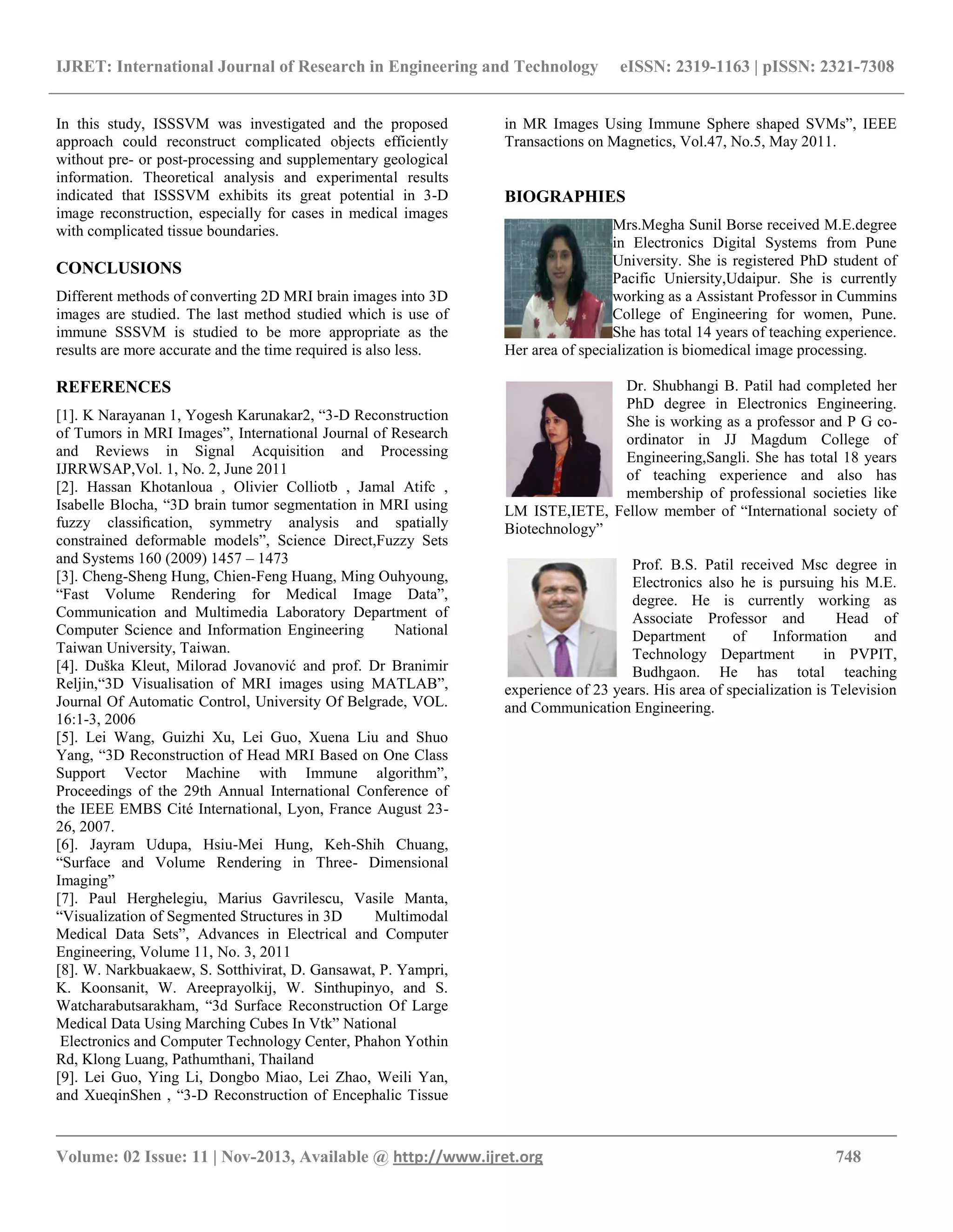 Literature survey for 3 d reconstruction of brain mri images | PDF