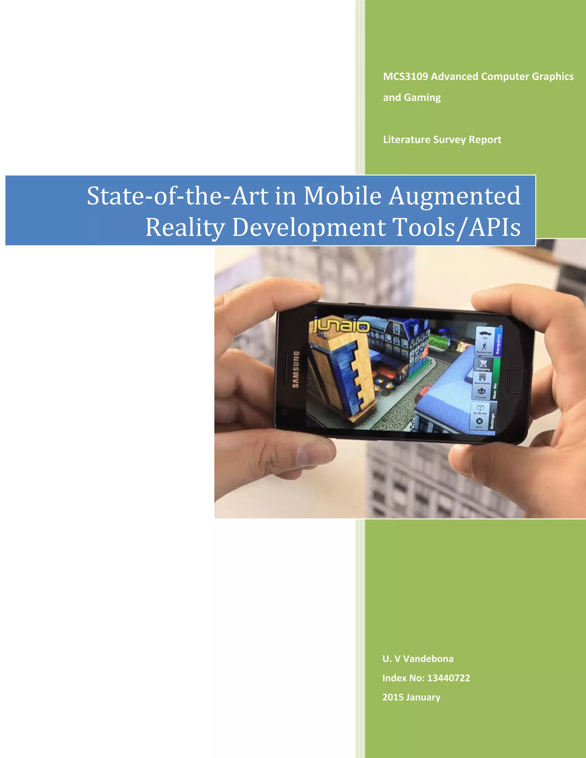 Mobile Augmented Reality Development Tools | PDF
