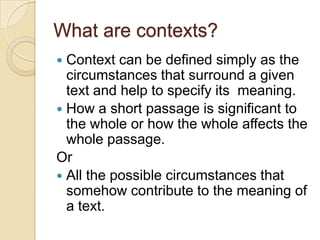 Literature texts and contexts 1 | PPTX