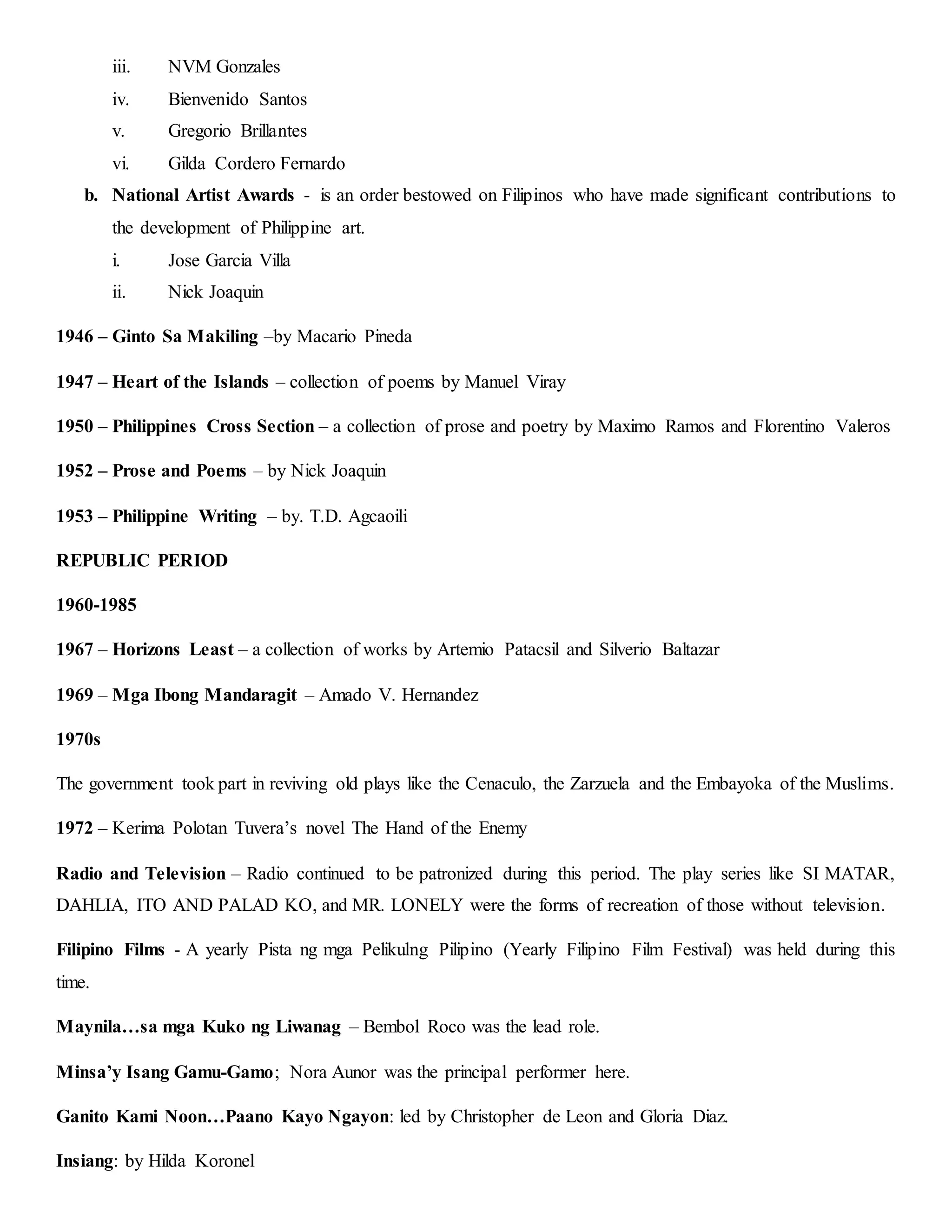 Timeline of Philippine Literature | DOCX