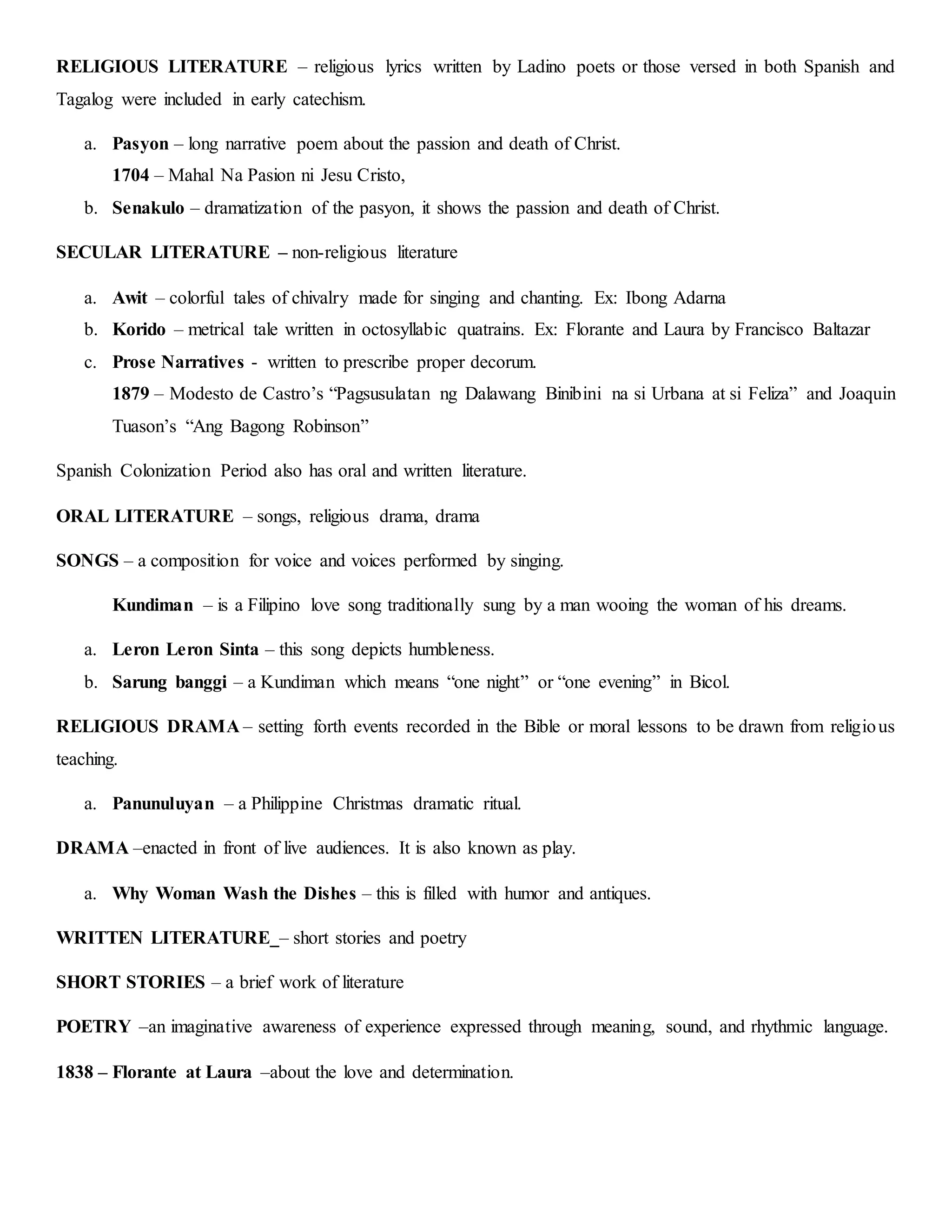 Timeline of Philippine Literature