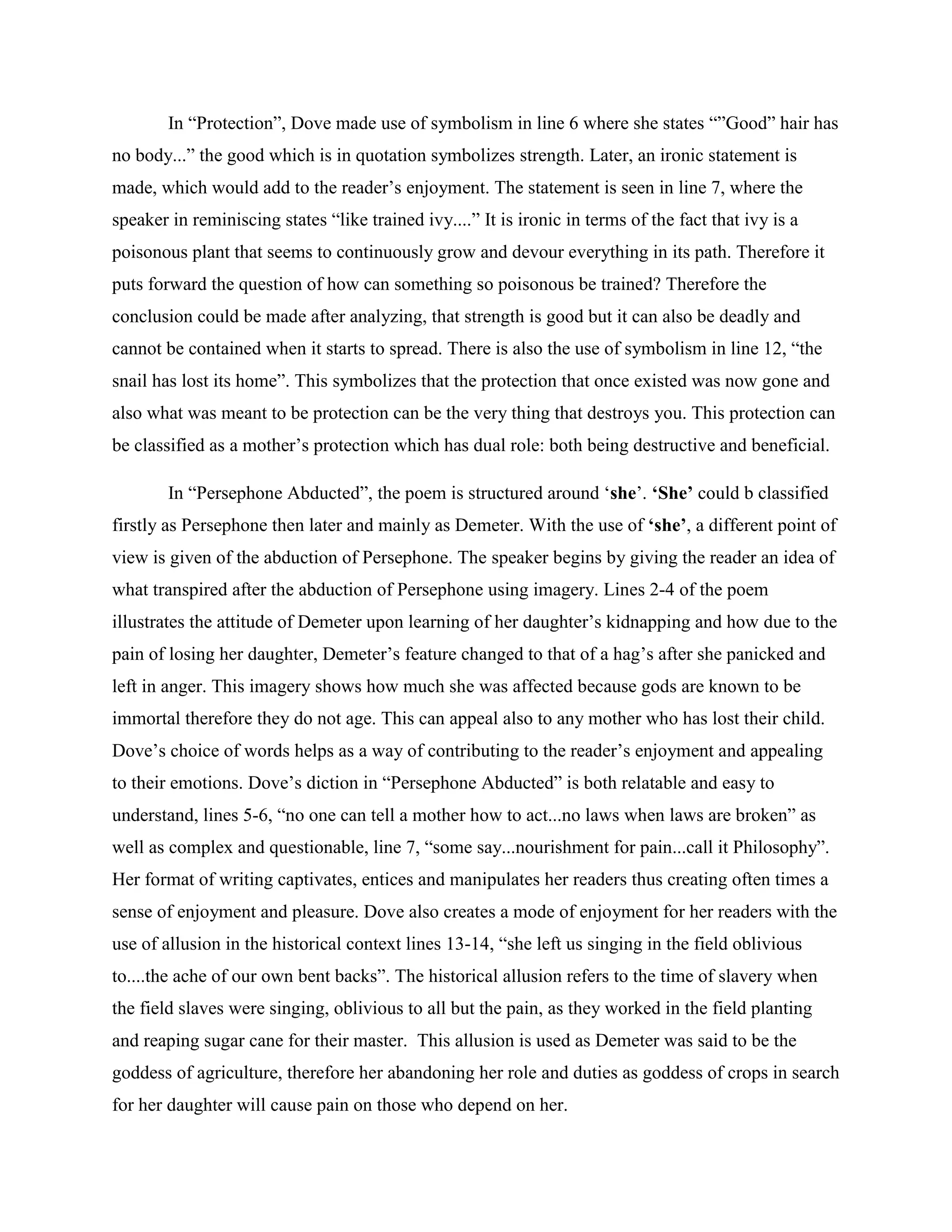 Symbolism in Mother Love | DOCX