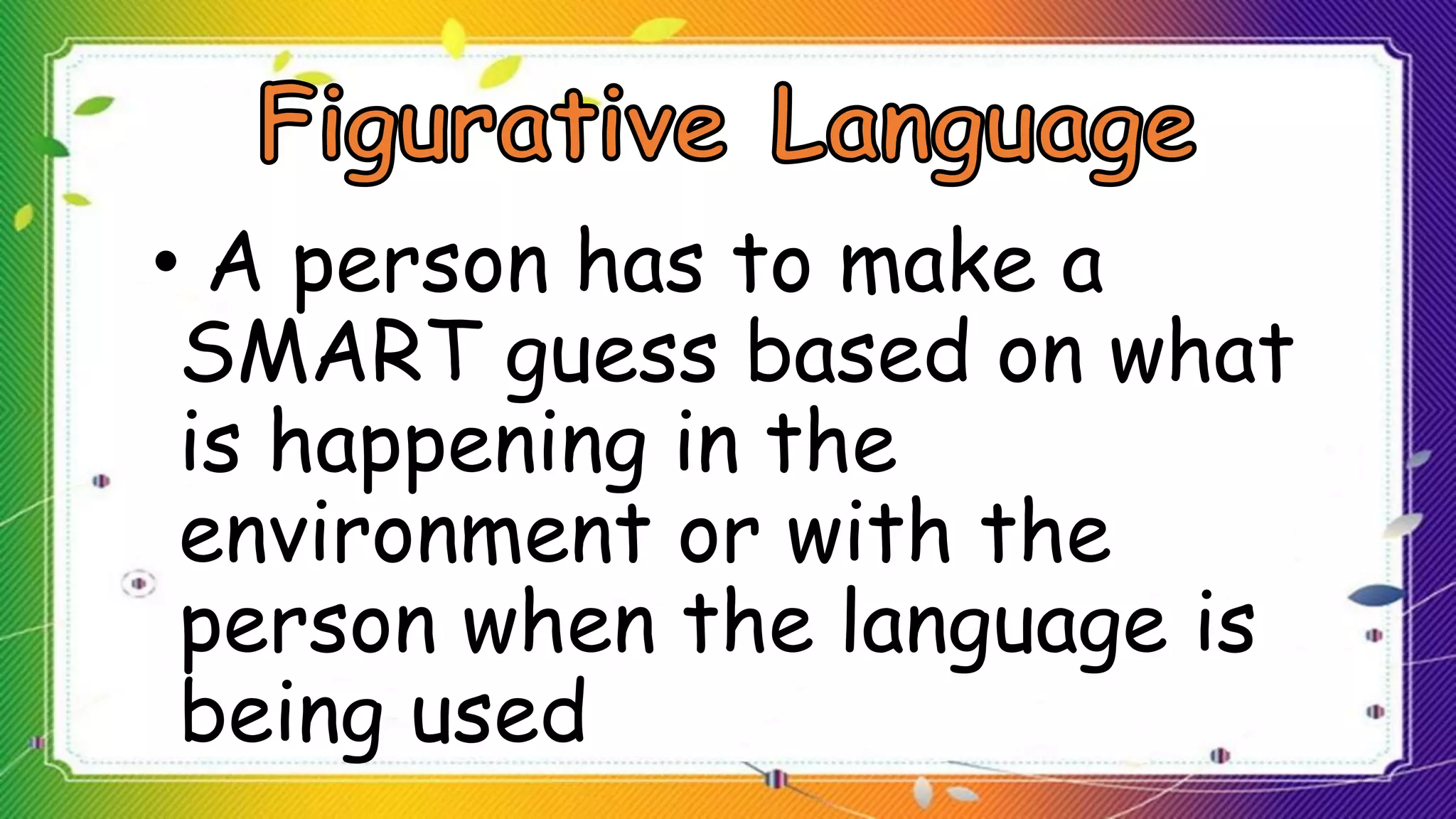 Literal Language VS. Figurative Language | PPTX