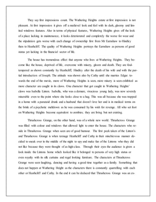 Lit film review on Wuthering Heights (I.A) | DOCX | Romance | Genres