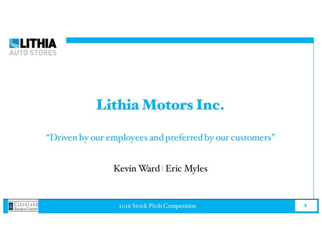 Lithia Auto Motors stock pitch | PPT
