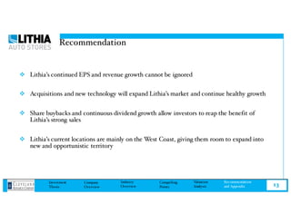 Lithia Auto Motors stock pitch | PDF