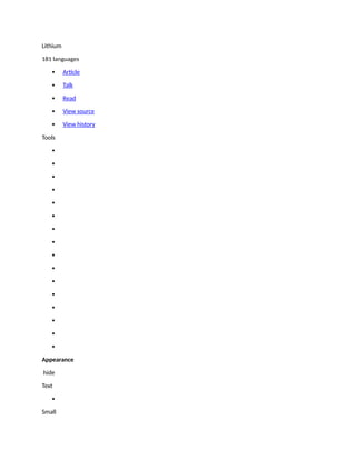 Lithium is one of the components in periodic table | PDF