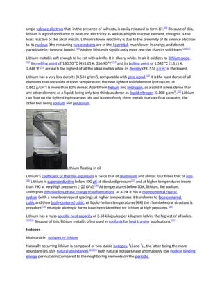 Lithium is one of the components in periodic table | PDF