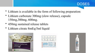 LITHIUM.pptx use history mechanism of action | PPTX