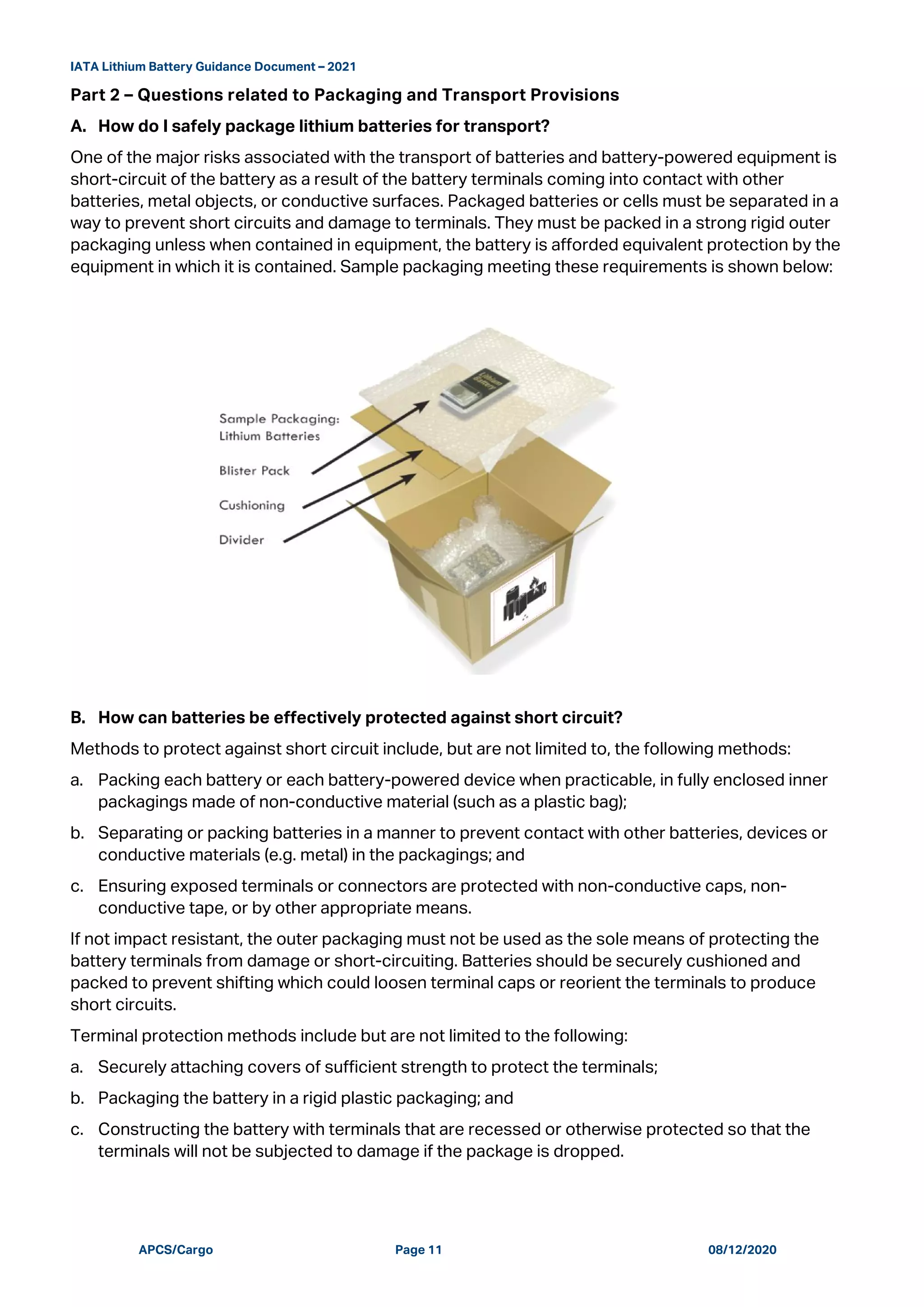 Lithium battery guidance document 2021 | PDF