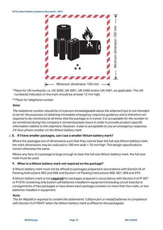 Lithium battery guidance document 2021 | PDF