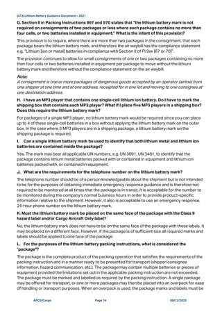 Lithium battery guidance document 2021 | PDF