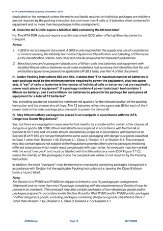 Lithium battery guidance document 2021 | PDF