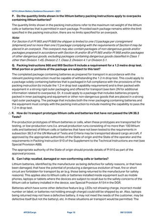 Lithium battery guidance document 2021 | PDF