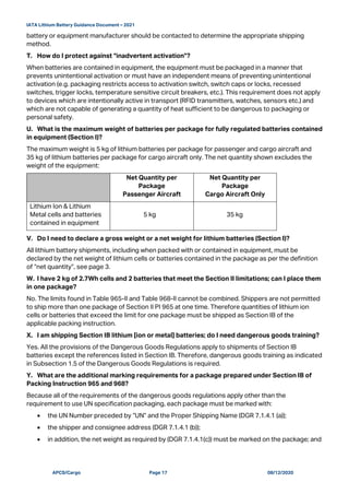 Lithium battery guidance document 2021 | PDF