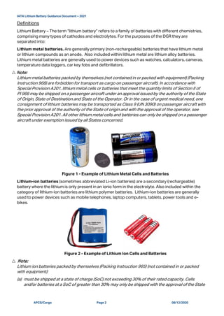 Lithium battery guidance document 2021 | PDF