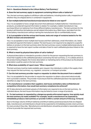 Lithium battery guidance document 2021 | PDF