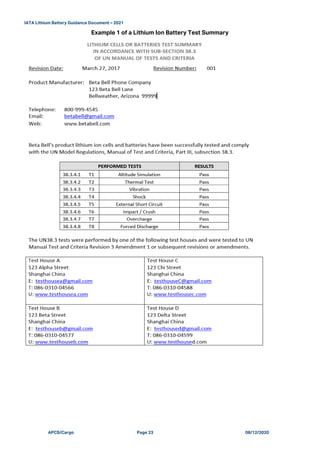 Lithium battery guidance document 2021 | PDF