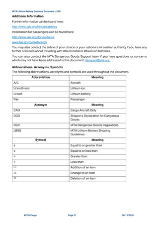 Lithium battery guidance document 2021 | PDF