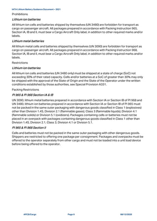 Lithium battery guidance document 2021 | PDF