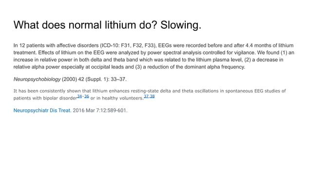 EEG changes associated with lithium use in patients | PPT