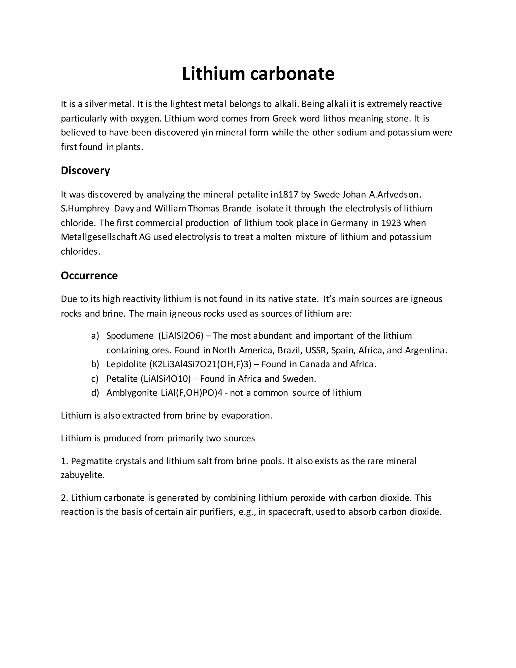 Lithium carbonate | DOCX