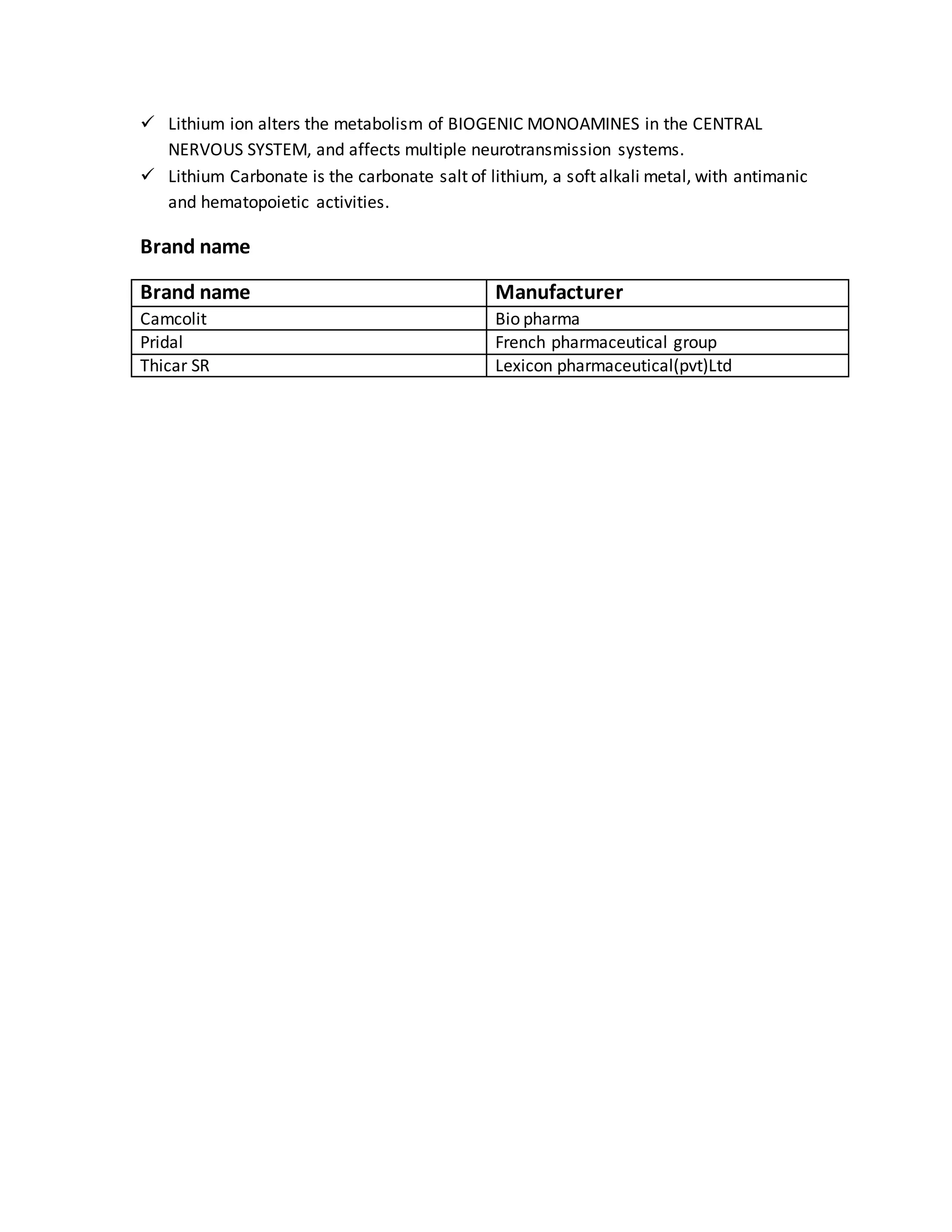 Lithium carbonate | DOCX