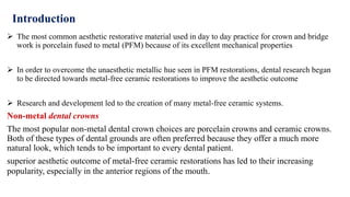 LITHIUM DISILICATE PPT in dentistary non metallic crown | PPTX
