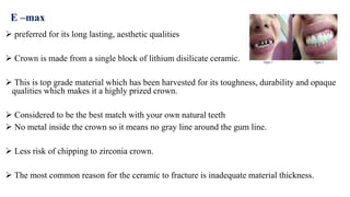 LITHIUM DISILICATE PPT in dentistary non metallic crown | PPTX