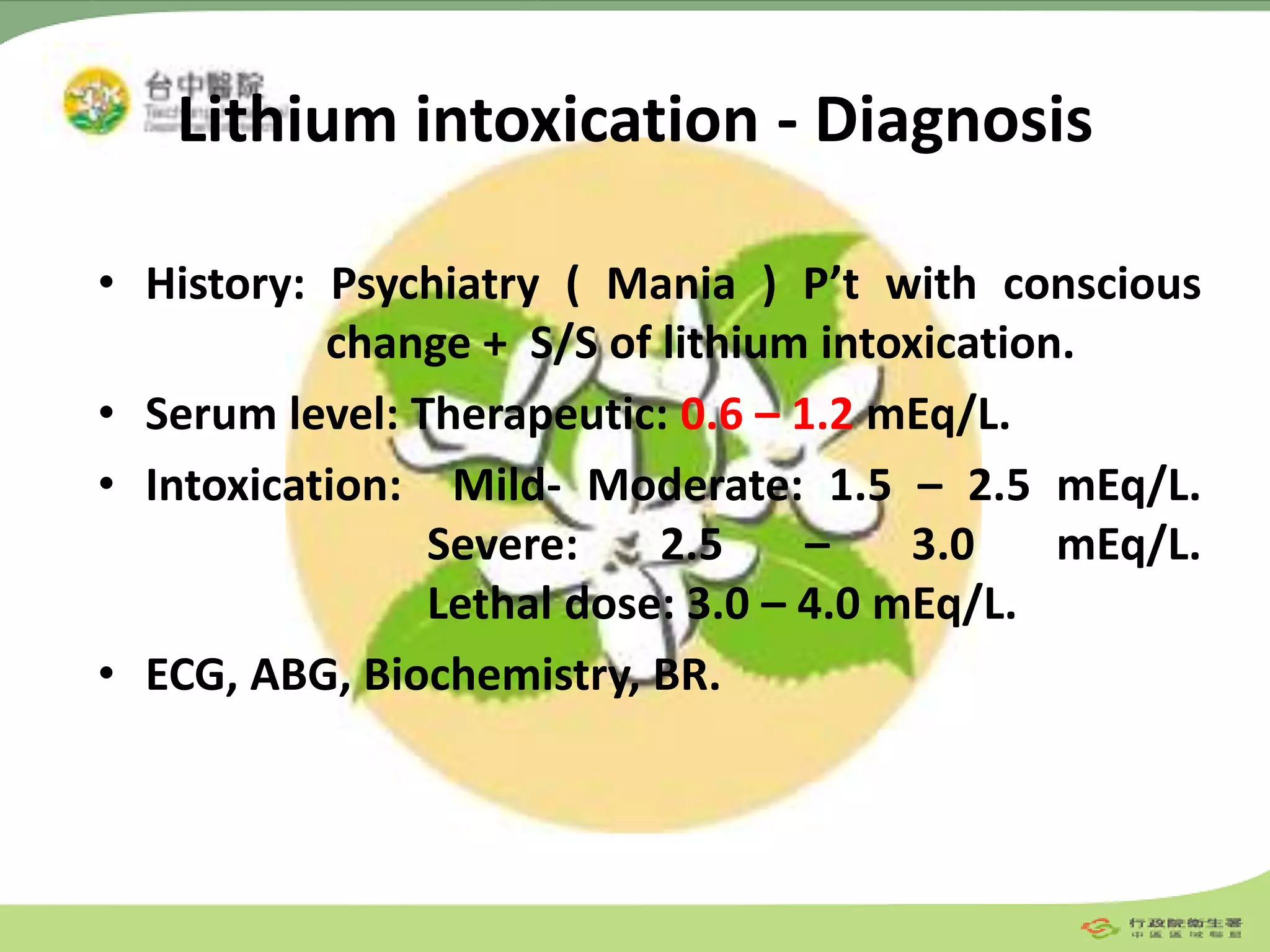 Lithium intoxication – s | PPTX
