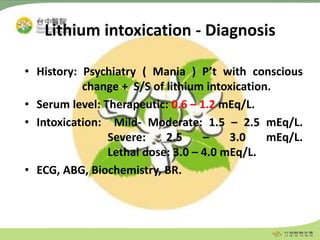 Lithium intoxication – s | PPTX