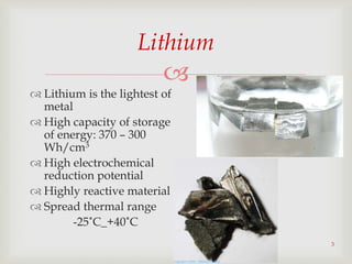 Lithium ion batteries | PPTX