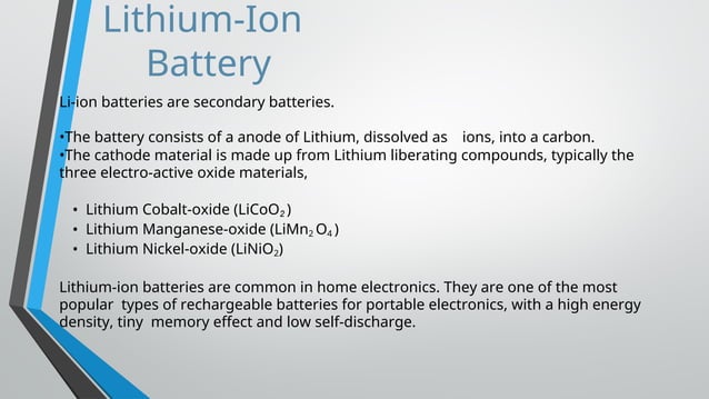LITHIUM ION BATTERIES UNIT-III-CLASS 2.ppt