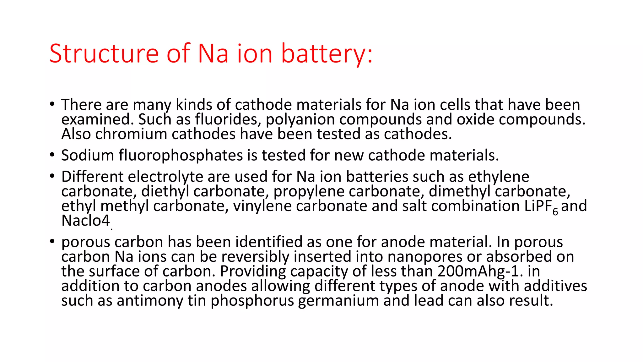 Lithium ion battery and sodium ion battery | PPTX