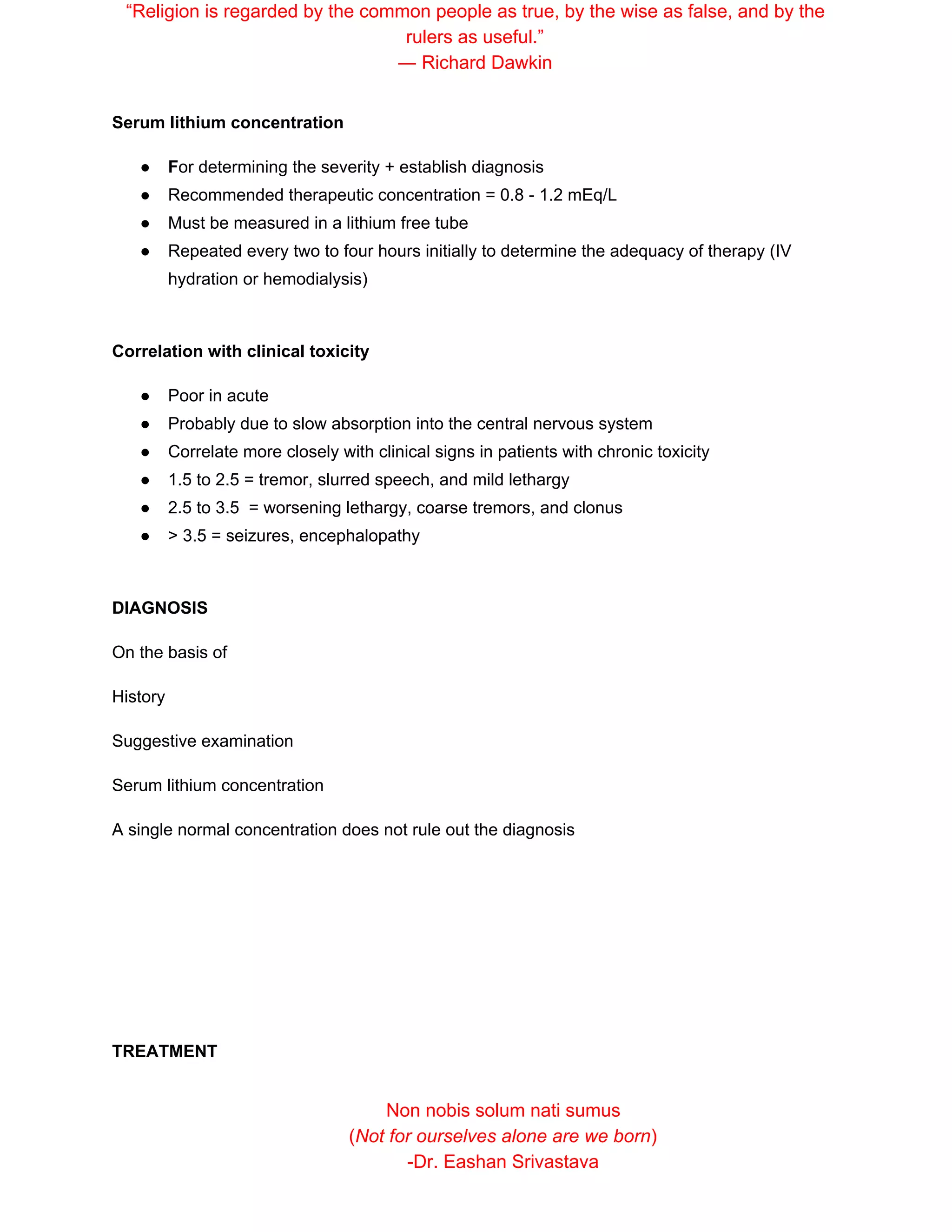 Lithium toxicity | PDF