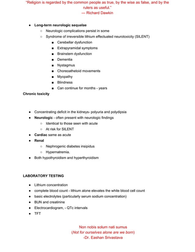 Lithium toxicity | PDF