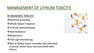 Lithium toxicity & management | PPTX