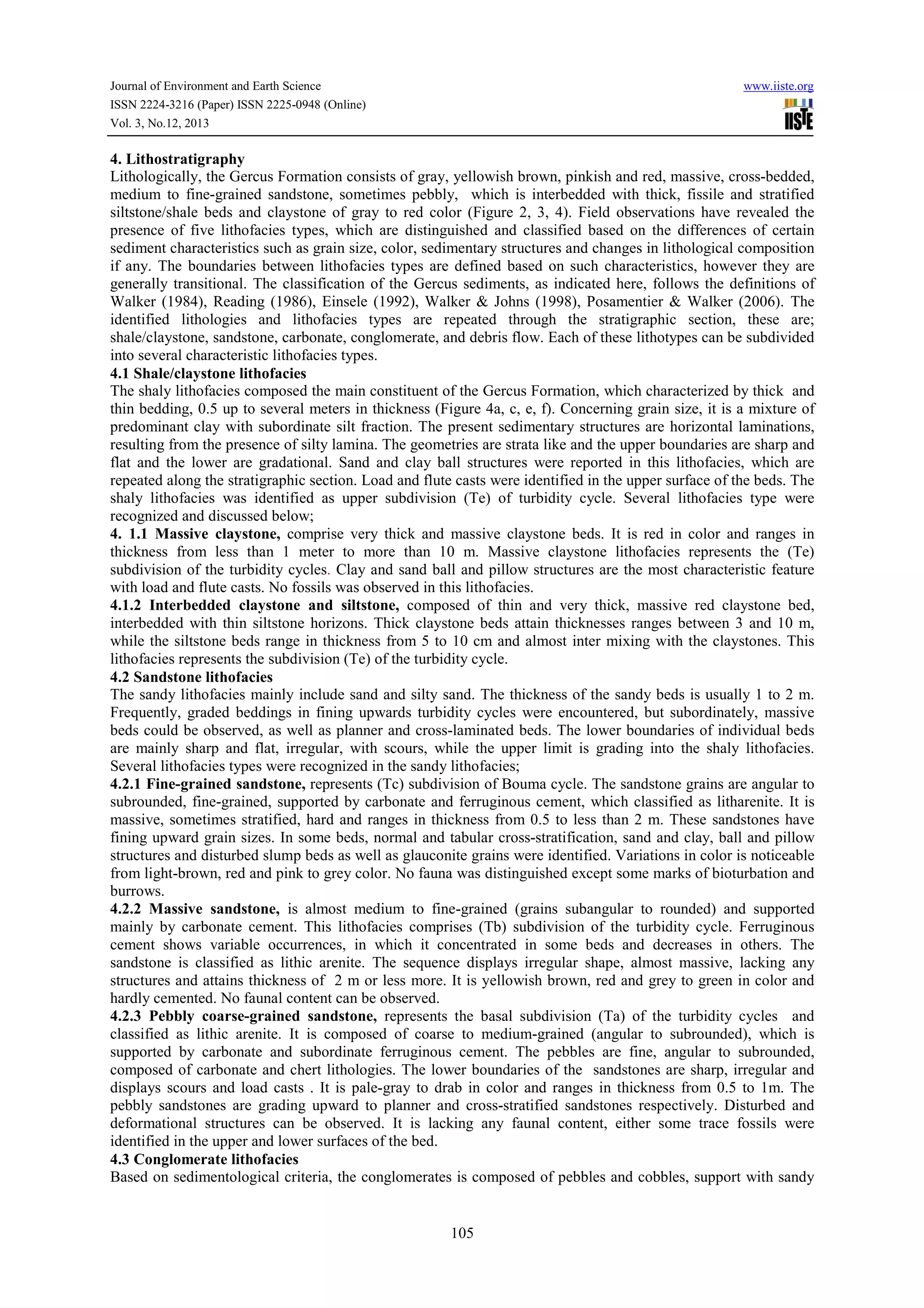 Lithofacies Architecture Of The Gercus Formation In Jabal Haibat Sultan Ne Iraq New Concept Of