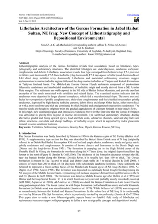Lithofacies architecture of the gercus formation in jabal haibat sultan ...