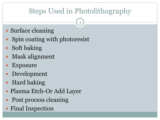 Lithography fabrication ppt | PPTX