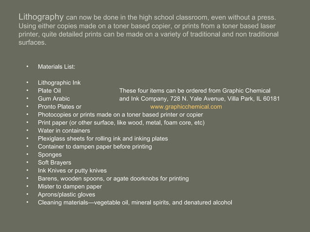 Lithography Without a Stone | PPT