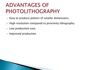 Lithography techniques,types | PPTX