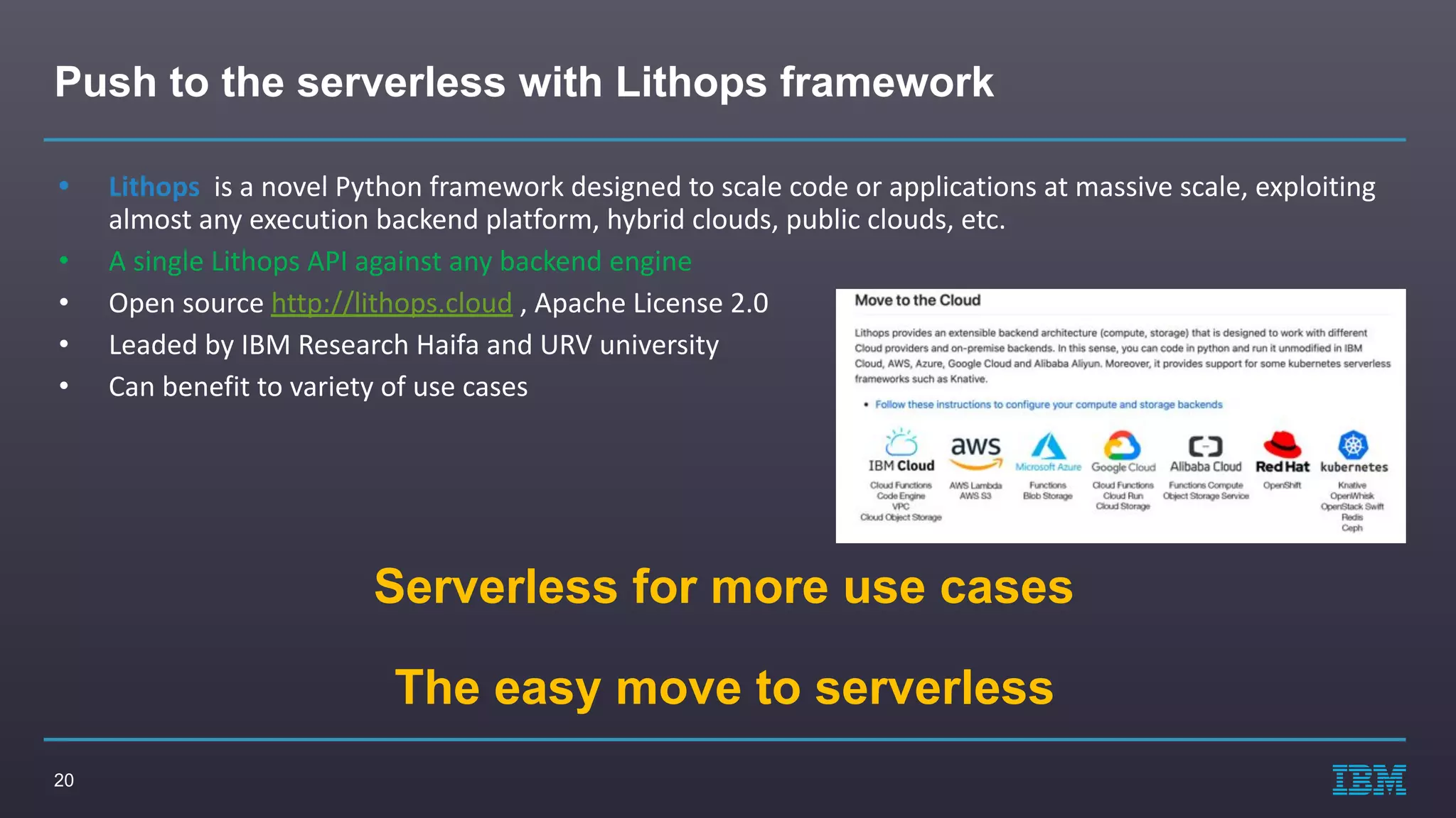 Toward Hybrid Cloud Serverless Transparency with Lithops Framework | PPT