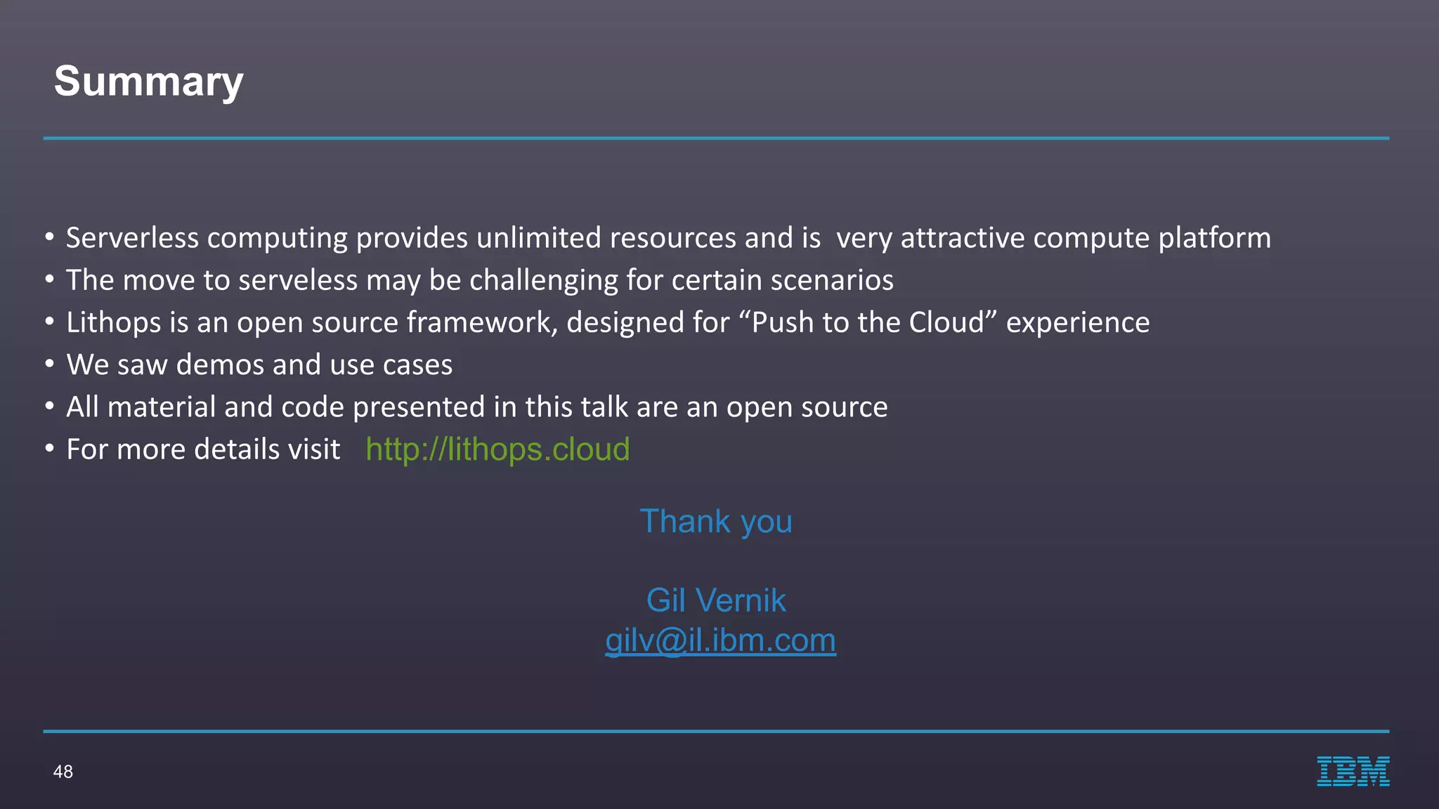 Toward Hybrid Cloud Serverless Transparency with Lithops Framework | PPT