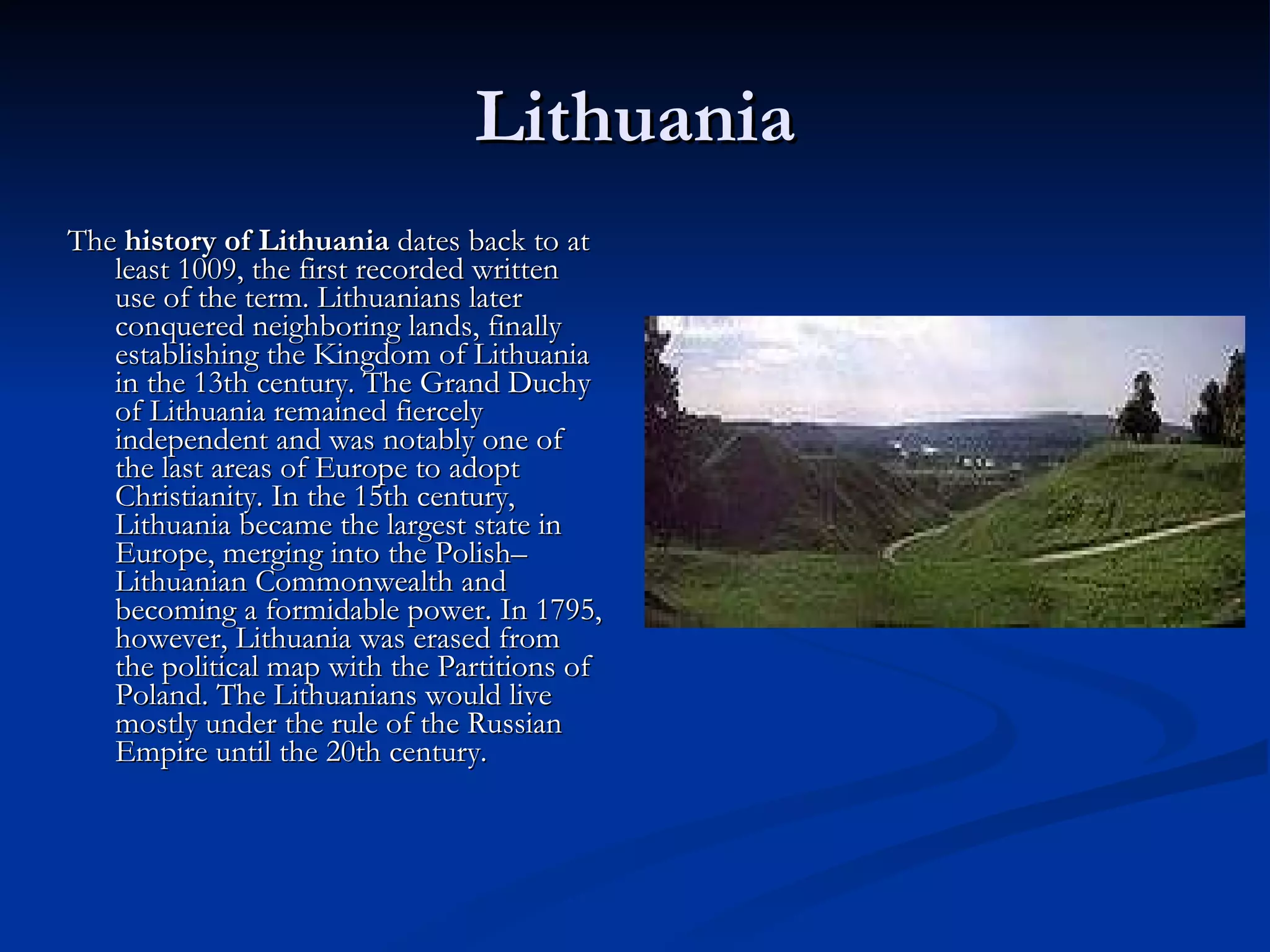Lithuania and it’s history | PPT