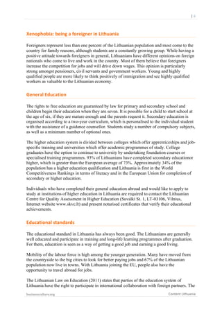 Lithuanian business culture guide - Learn about Lithuania | PDF