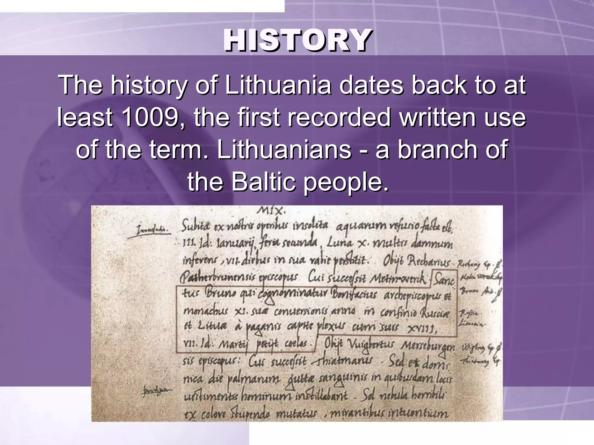Lithuanian geography and history | PPT