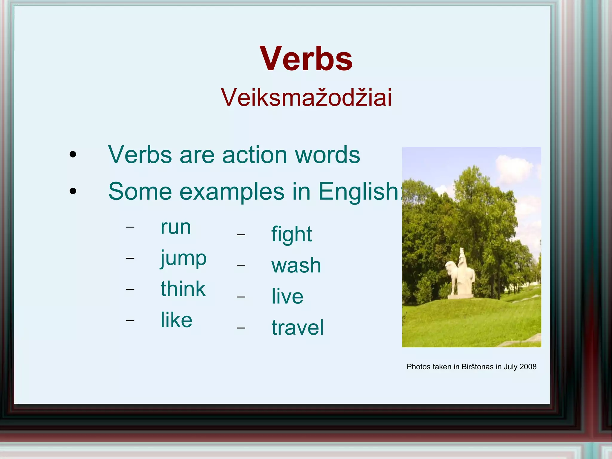 Introduction to Lithuanian Verbs | PPT