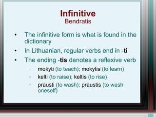 Introduction to Lithuanian Verbs | PPT