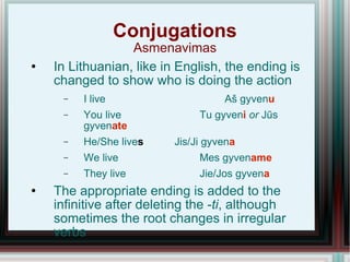 Introduction to Lithuanian Verbs | PPT